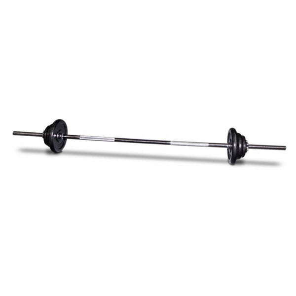Set Of Standard 60" Spin Lock Barbell And 22.5kg Cast Iron Standard We ...